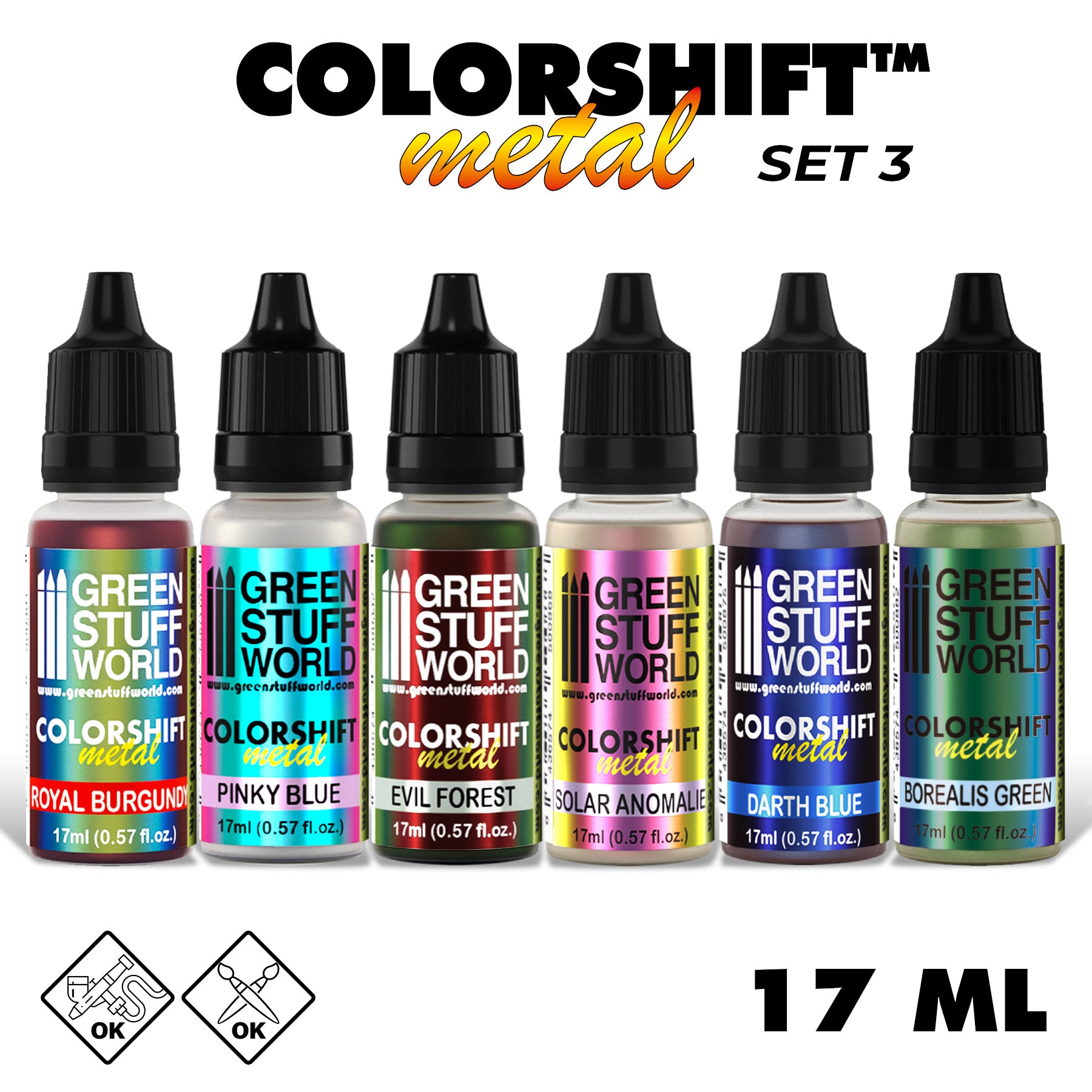 Colorshift Acrylic Metal Paints – Chameleon Set 3